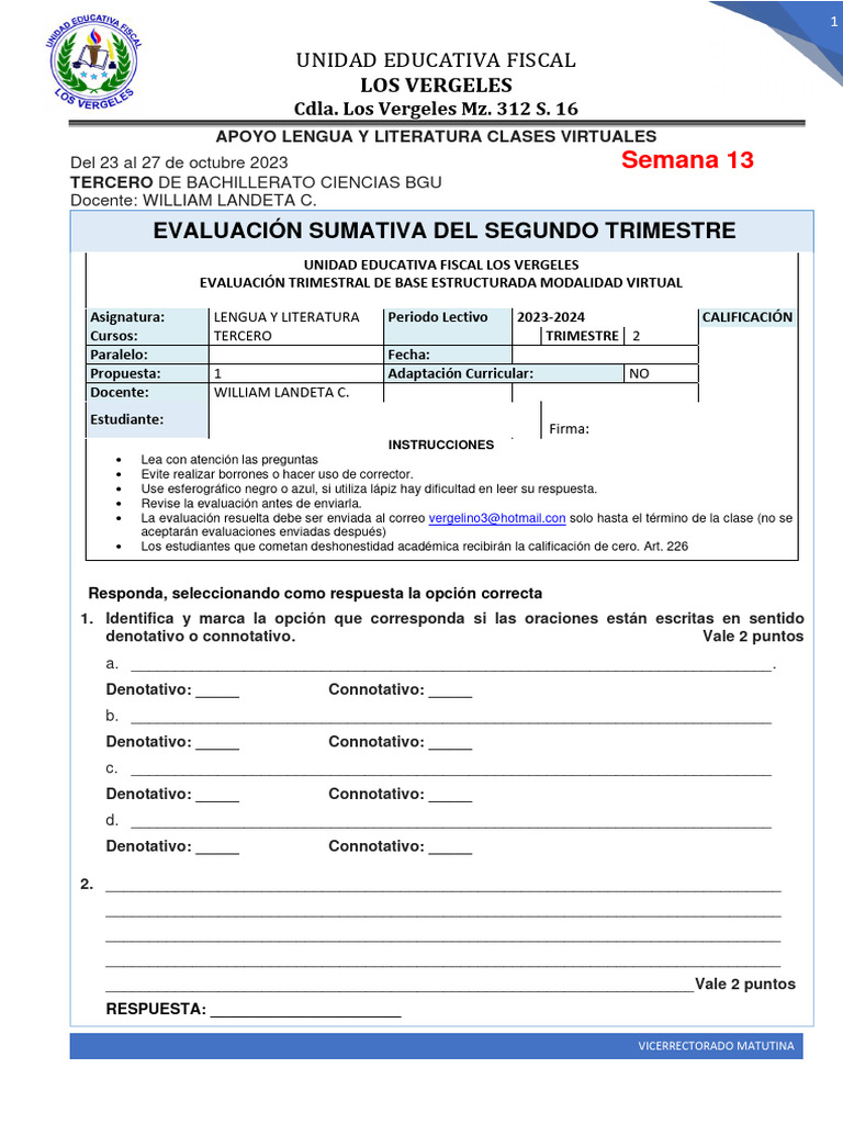 3°Bachillerato_EVALUACIÓN TRIMESTRAL PARA IMPRIMIR | PDF