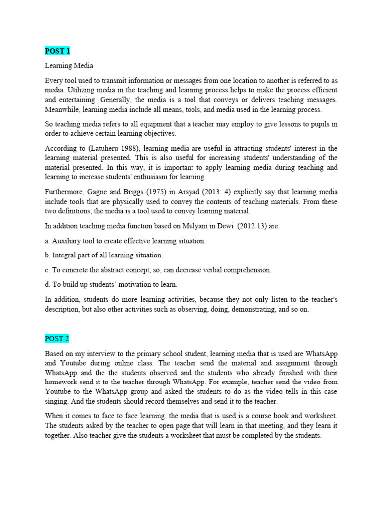 Learning Media | Download Free PDF | Learning | Teachers