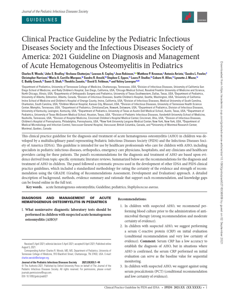 Guías Osteomielitis 2021 | PDF | Medical Imaging | Staphylococcus Aureus