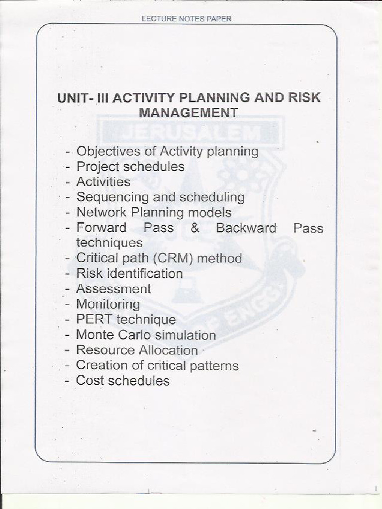 SPM Unit 3 Notes 1 | PDF