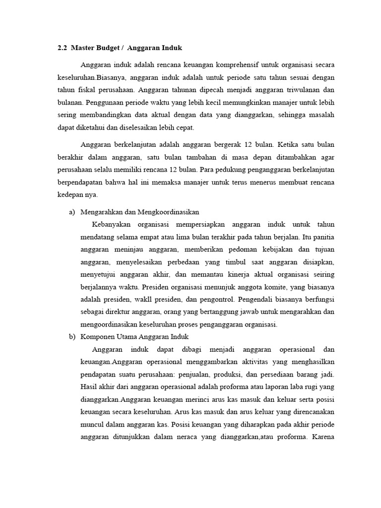 Master Budget | PDF