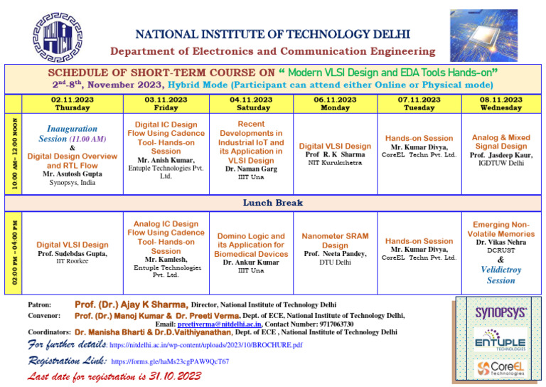 Schedule of STC - VLSI - Design | PDF | Digital Electronics | Physical ...