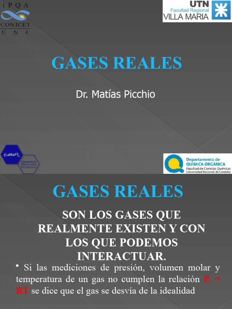 Clase 1 - Gases Reales | Descargar gratis PDF | Gases | Cantidades fisicas