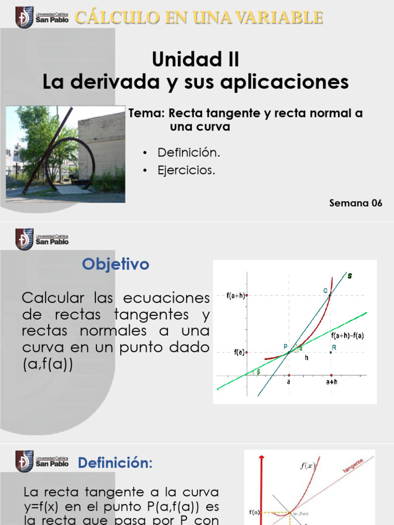 Recta Tangente y Normal A Una Curva | PDF | Línea (geometría) | Tangente
