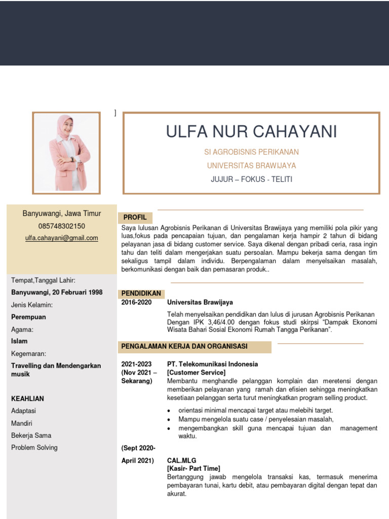 Cv Ulfa Nur Cahayani | PDF