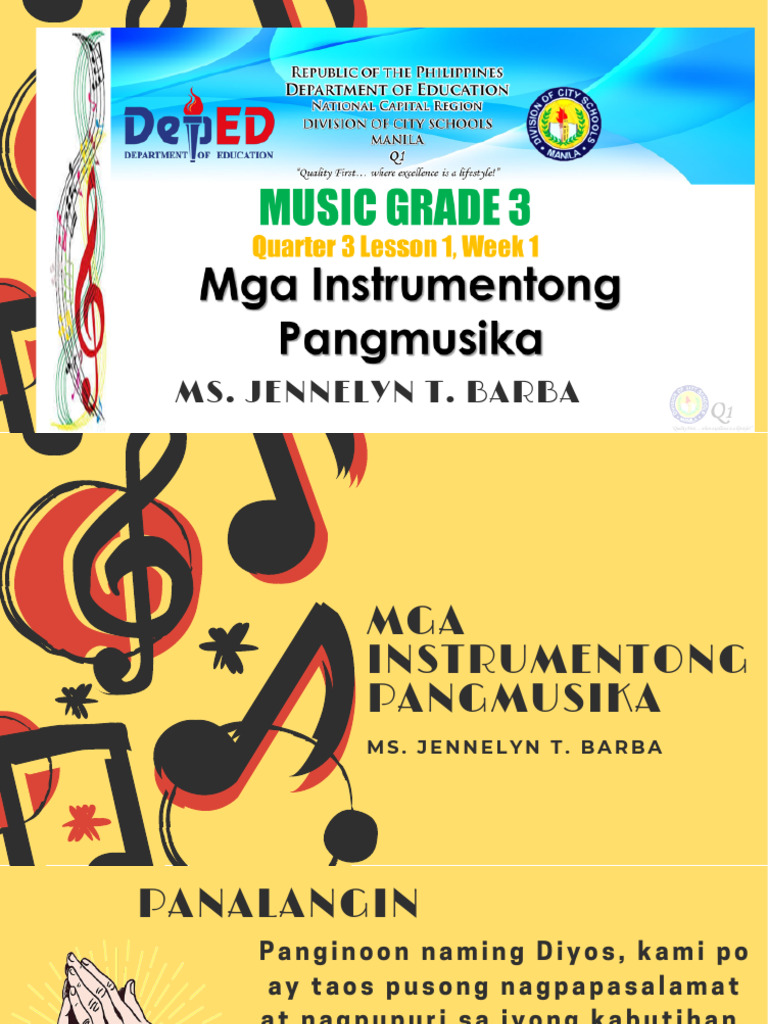 Q3 Music 3 Mga Instrumentong Pangmusika | PDF