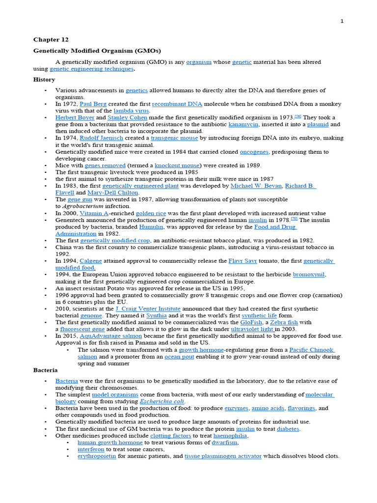 STS 10 Chapter 12 | Download Free PDF | Genetically Modified Organism ...