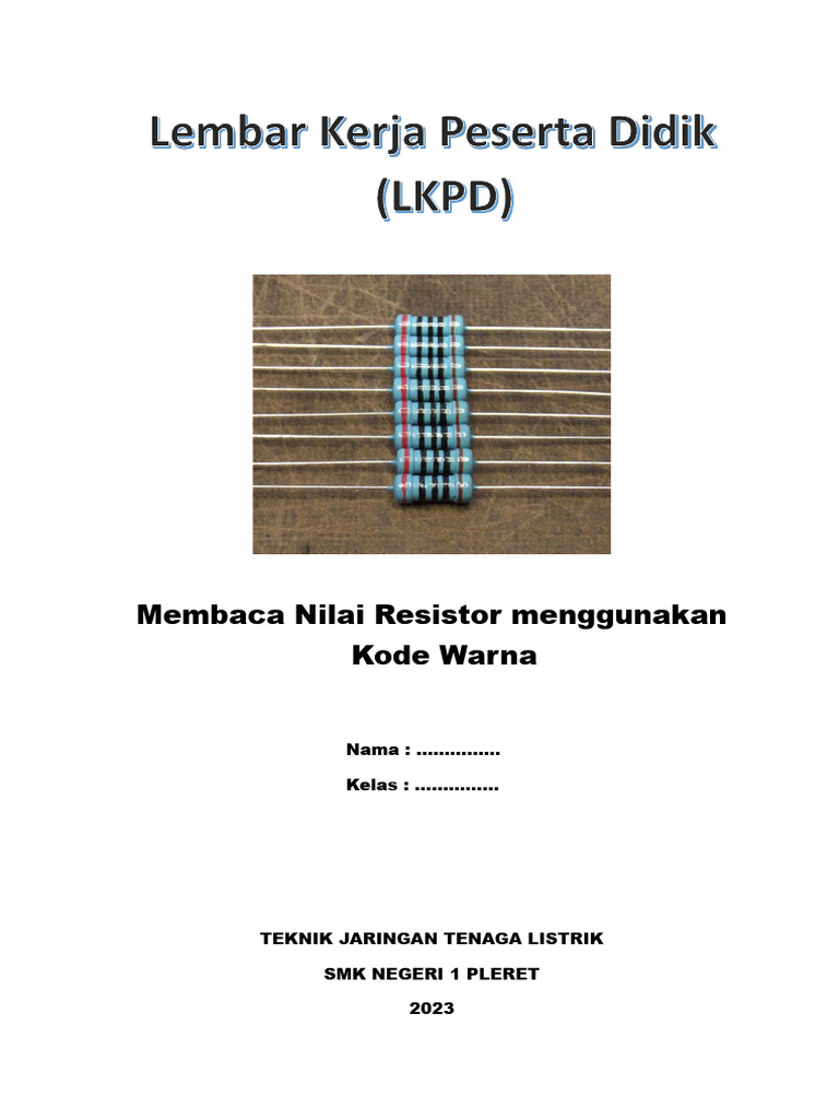 LKPD Membaca Nilai Resistor Menggunakan Kode Warna | PDF
