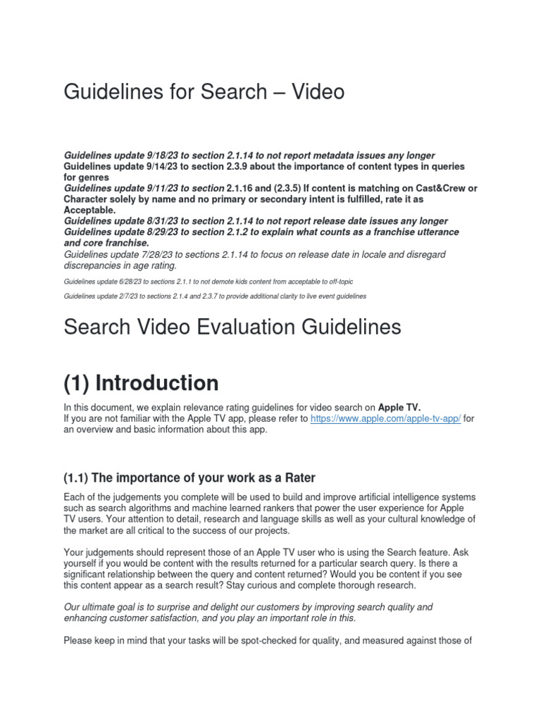 Guidelines For Search - Video Training - Baseline | PDF | Information Retrieval | Social Media