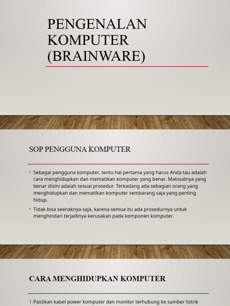 Teknik Komputer 3 - Pengenalan Komputer (Brainware) | PDF | Kesehatan Holistik | Teknologi ...