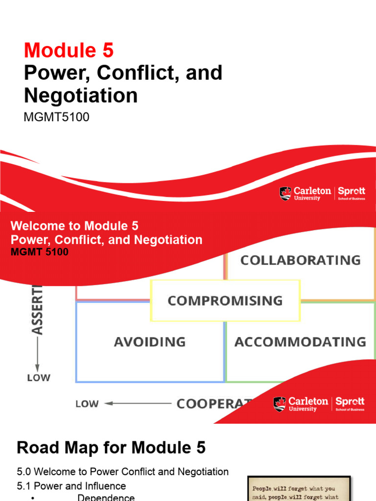 Power and Negotiation Strategies in MGMT5100 | PDF | Persuasion ...
