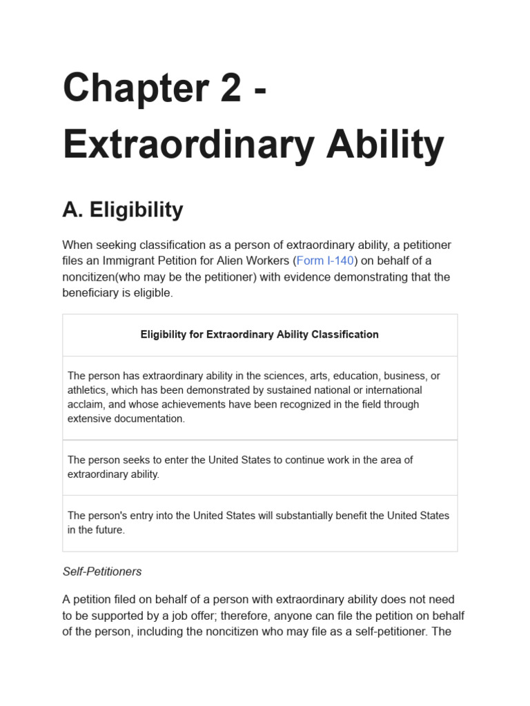 Chapter 2 - Extraordinary Ability | PDF