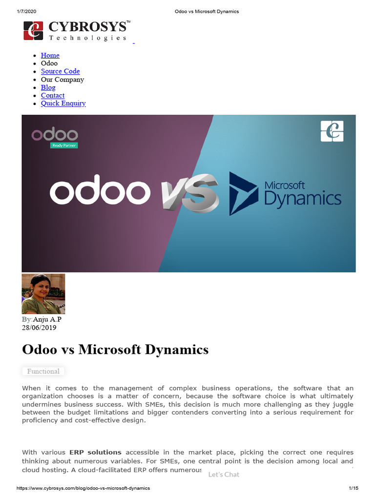 Odoo Vs Microsoft Dynamics | PDF | Enterprise Resource Planning | Proprietary Software