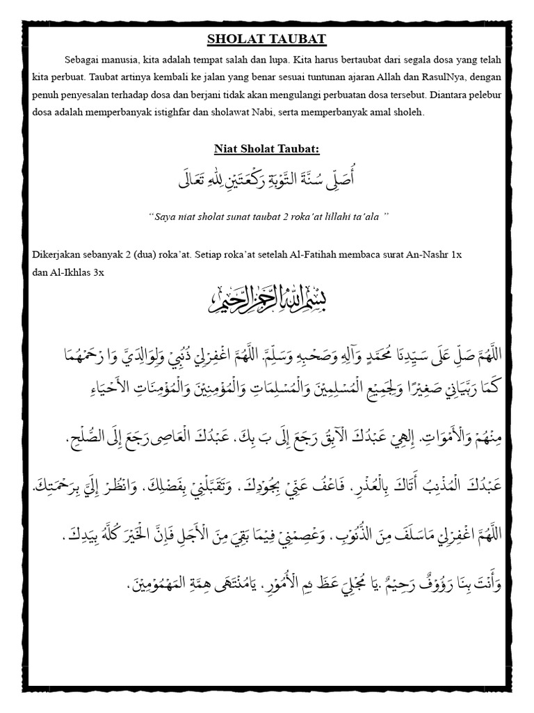 Sholat Taubat | PDF
