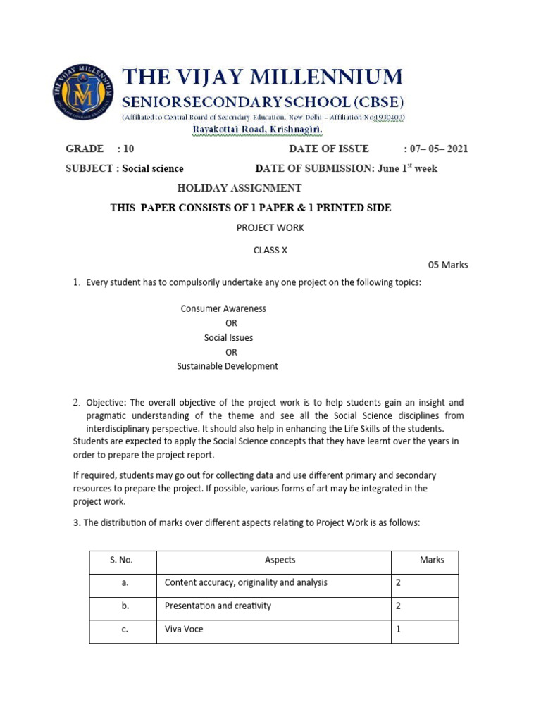 Grade 10 Project | Download Free PDF | Social Sciences | Science