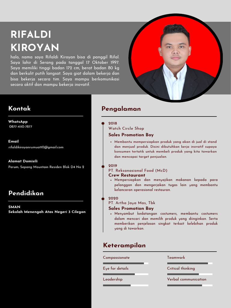 CV. Rifal Kiroyan | PDF
