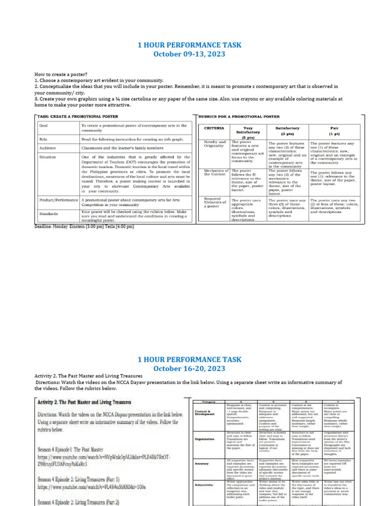 PT4 PT5 PT6 Performance Task | PDF