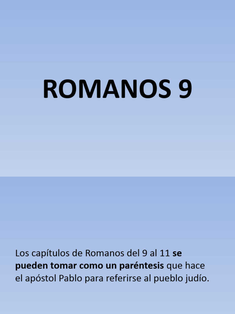 Estudio Romanos Capitulo 9 | PDF | Israelitas | Mesías