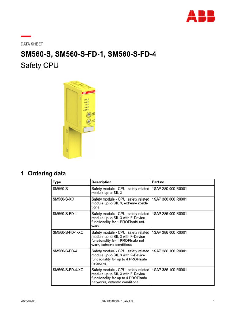 Abb SM560-S - Data - Sheet | PDF