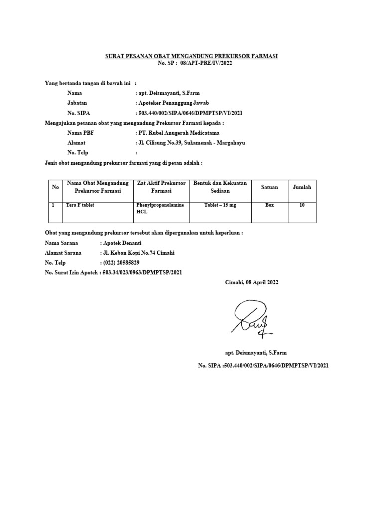 SP Prekursor Tera F Rubel 8 April | PDF