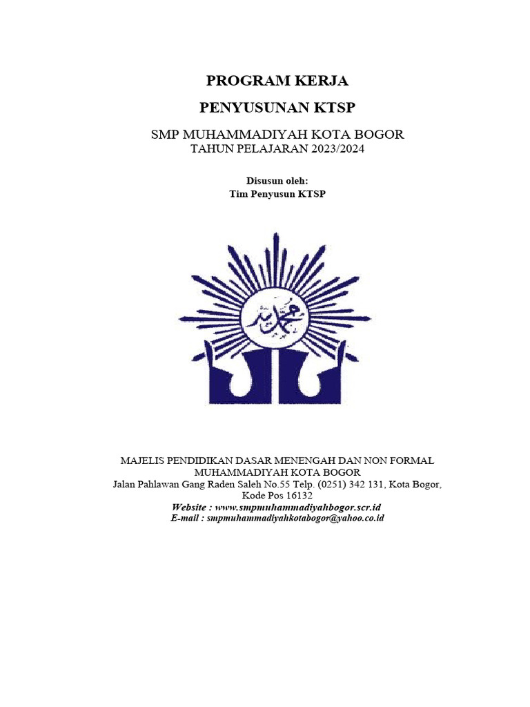 Program Kerja Penyusunan KTSP SMP 2023 | PDF | Karier & Perkembangan | Bisnis