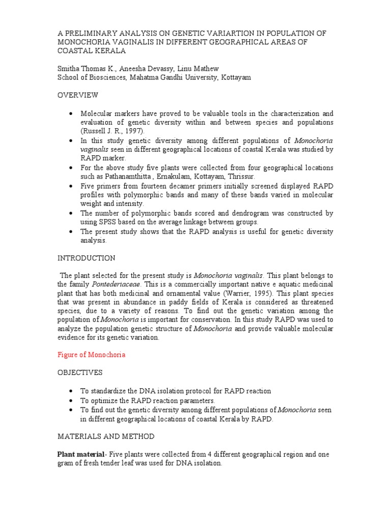 Smitha Thomas Poster | PDF | Polymerase Chain Reaction | Biotechnology