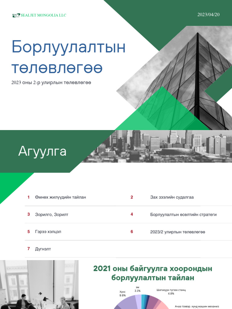 Борлуулалтын Төлөвлөгөө 2023-2 | PDF