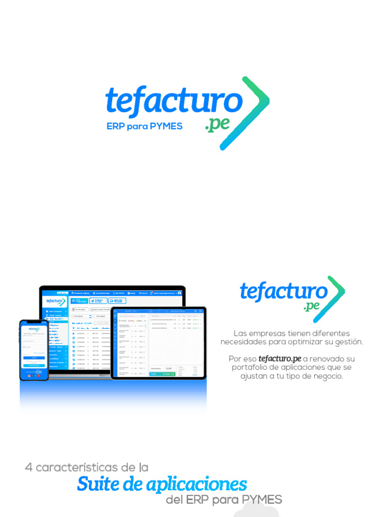Brochure Tefacturo ERP para PYMES | PDF | Planificación de recursos empresariales | Contabilidad