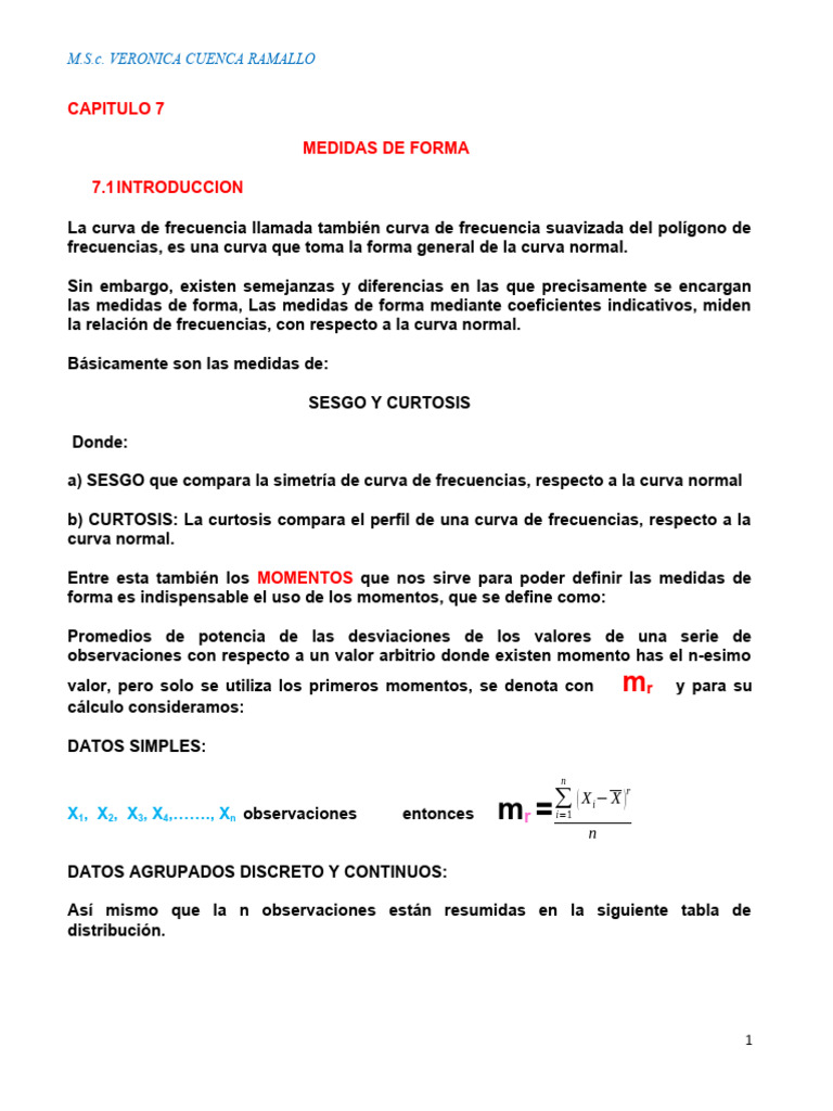 Capitulo 7 | PDF | Oblicuidad | Teoría de probabilidad