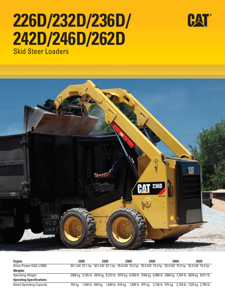 226D/232D/236D/ 242D/246D/262D: Skid Steer Loaders | PDF | Horsepower ...