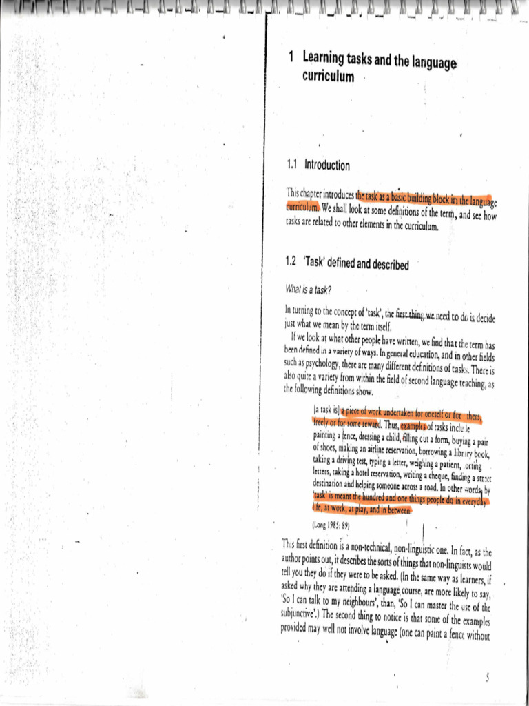 Learning Task and The Language Curriculum | PDF