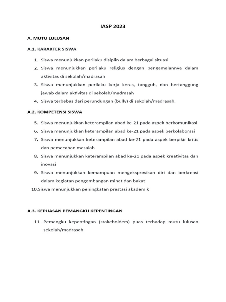 5 Butir Inti Iasp | PDF