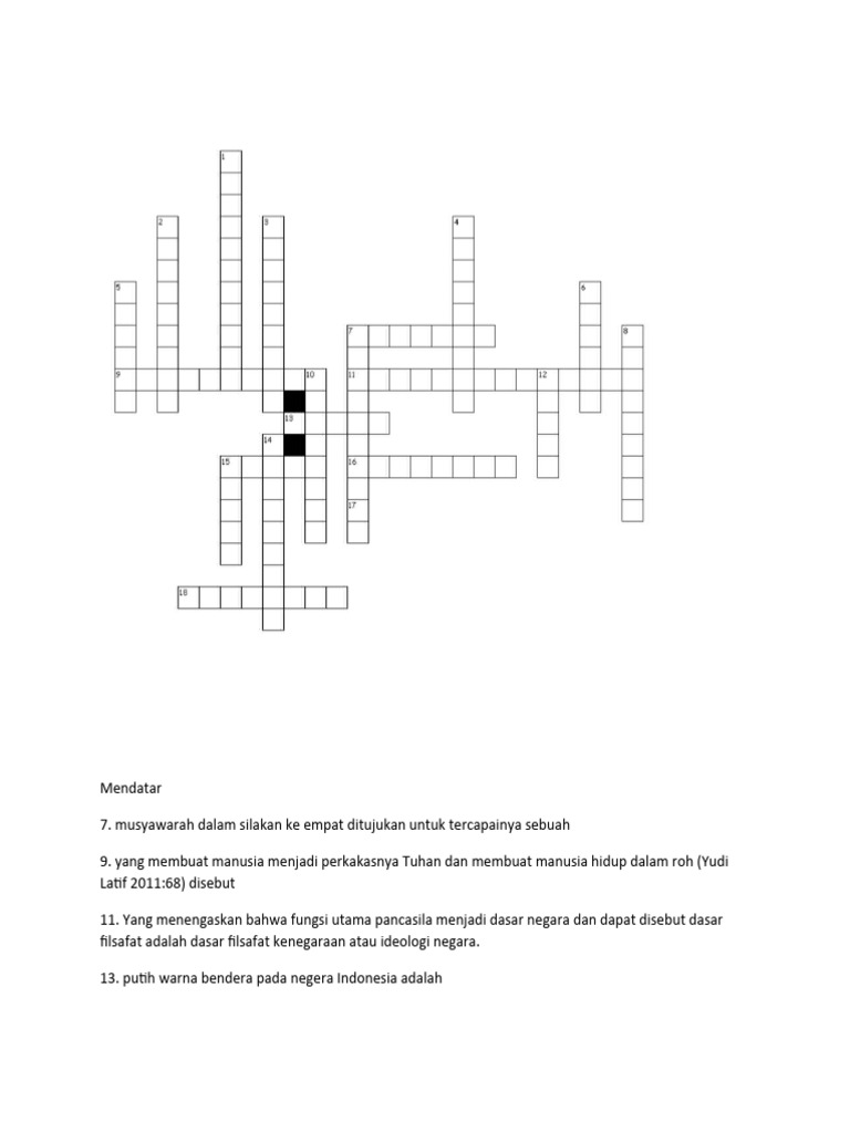 Teka Teki Silang Pancasila | PDF | Filsafat