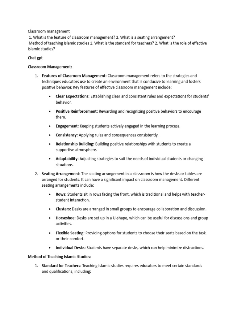 Classroom Management | PDF | Classroom Management | Teaching Method