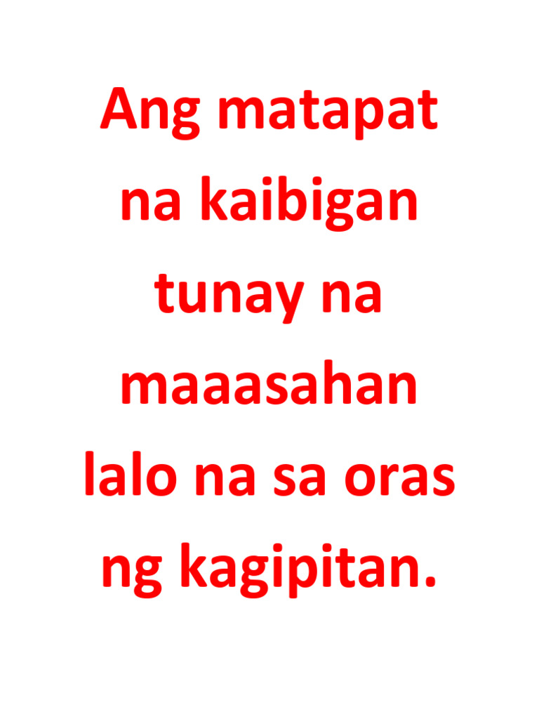 Ang Matapat Na Kaibigan Tunay Na Maaasahan Lalo Na Sa Oras Ng Kagipitan ...