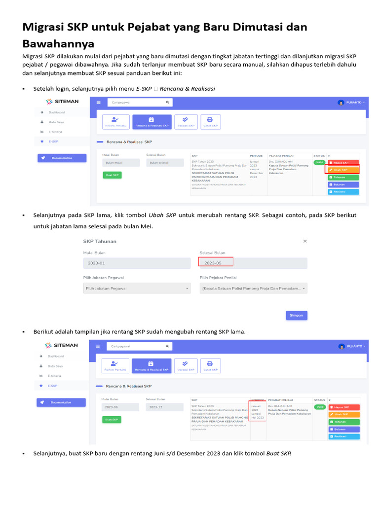 Panduan Migrasi SKP Untuk Pejabat Baru Dimutasi | PDF | Pengelolaan Keuangan & Uang