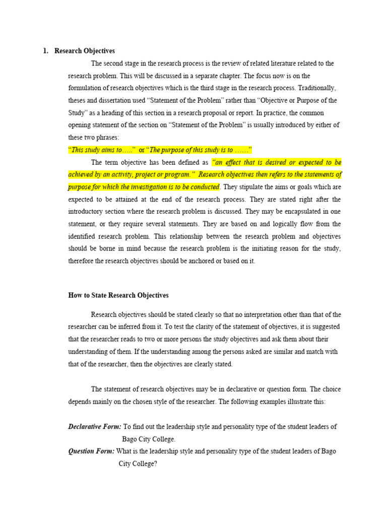 Bped 17a Research Objective | PDF | Hypothesis | Statistics Bped 17a Research Objective | PDF | Hypothesis | Statistics