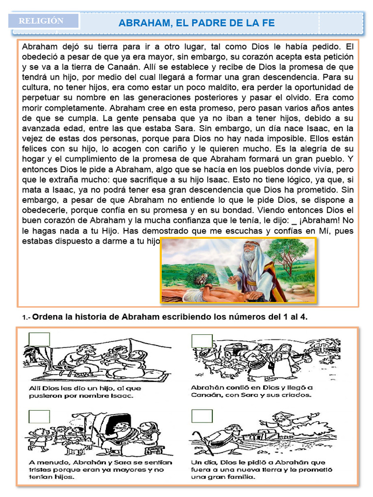Ficha Rel. Abraham, El Padre de La Fe | PDF | Abrahán