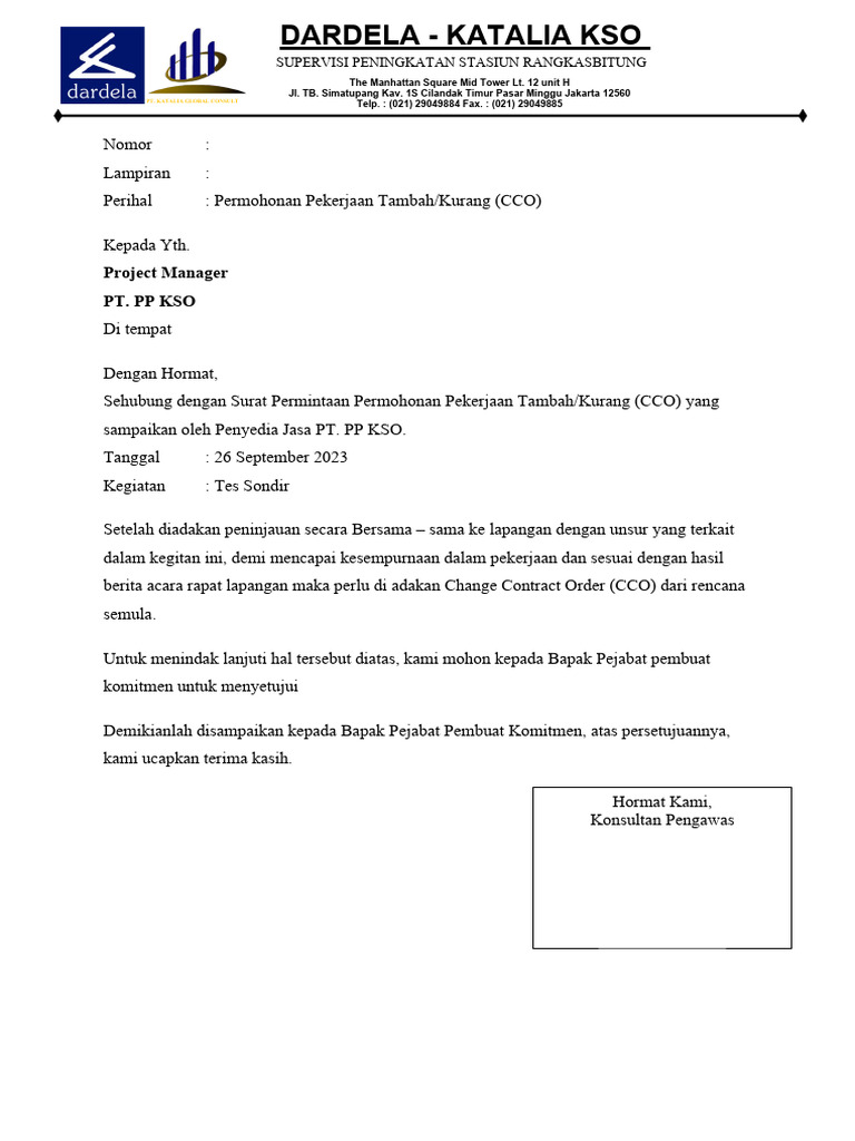 Kop KSO Rangkas 1 | PDF