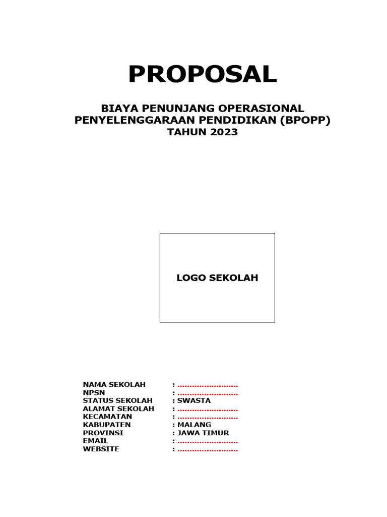 Format Proposal Bpopp 2023 | PDF