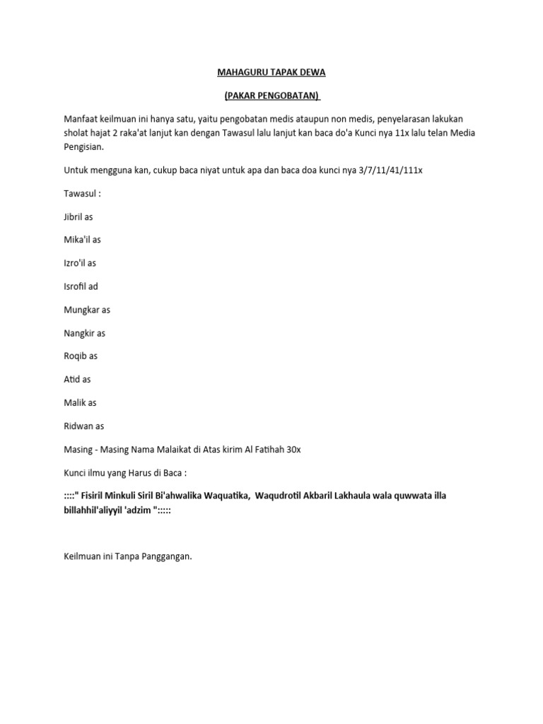 Mahaguru Tapak Dewa | PDF | Kesehatan Holistik