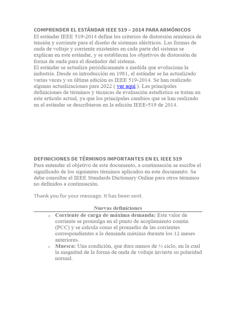 Comprender El Estándar Ieee 519 | PDF | voltaje | Armónico