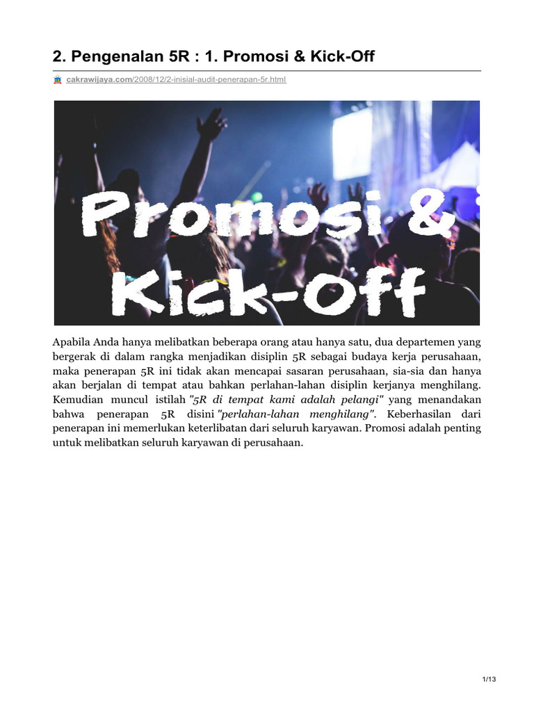 2 Pengenalan 5R 1 Promosi Kick-Off | PDF