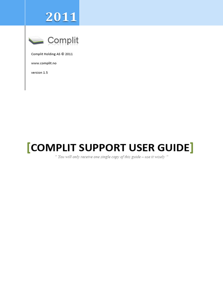 Complit - No - Userguide - v1.5 | PDF | Internet Forum | Microsoft Office 2010