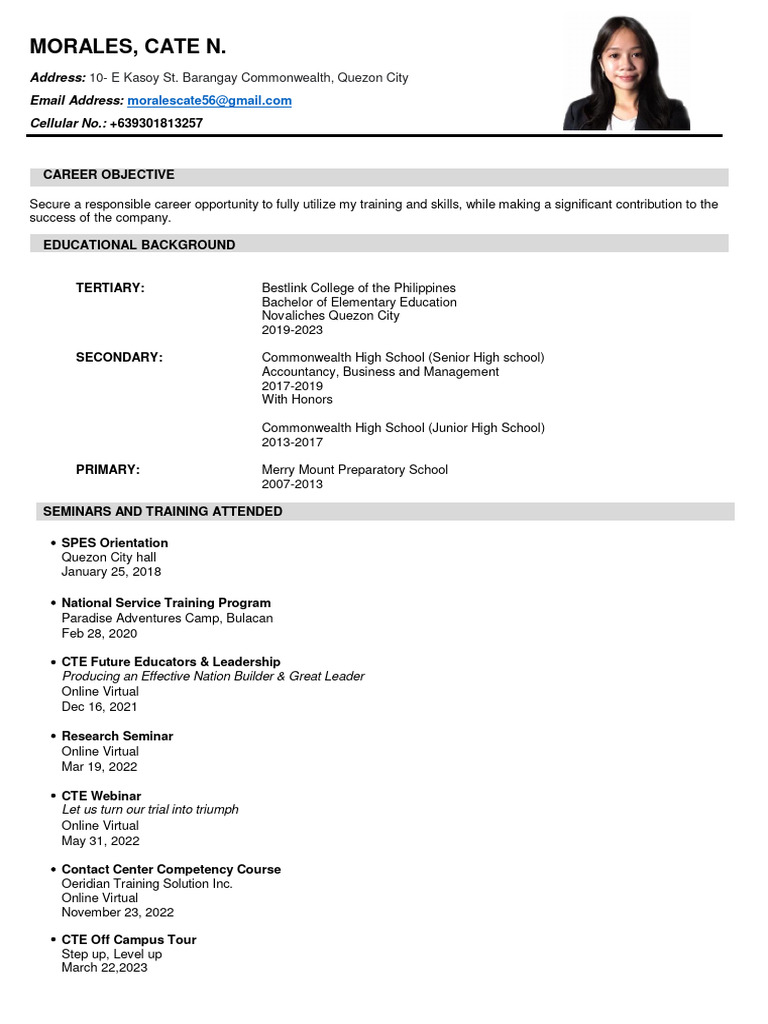 Morales Resumee | PDF