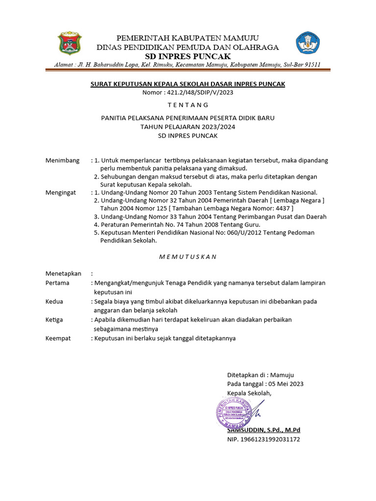 SK PPDB 2023-2024 | PDF