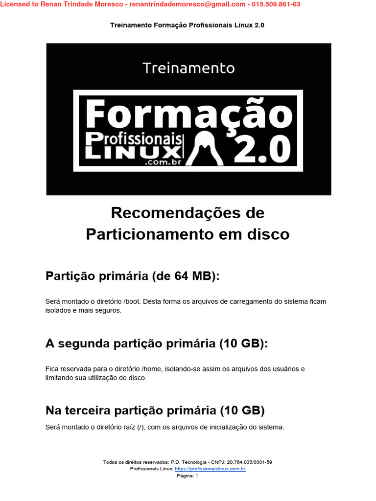Aula+03+ +Recomendações+de++Particionamento+Em+Disco | PDF | Tecnologia ...