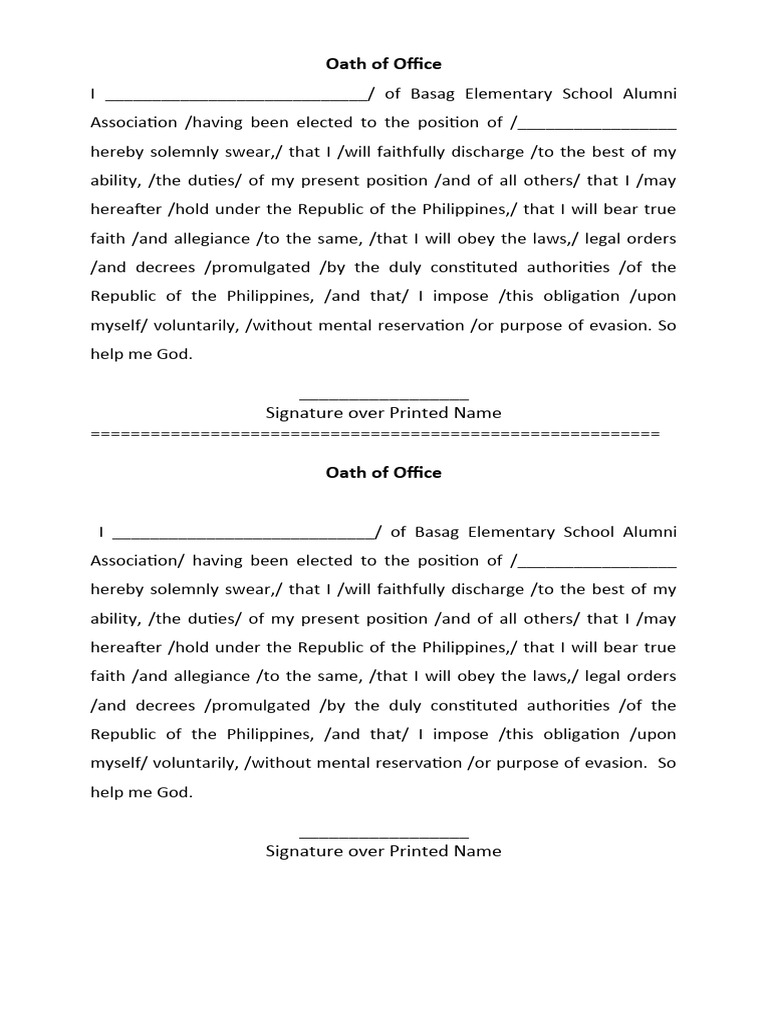 Alumni Officer Oath | PDF