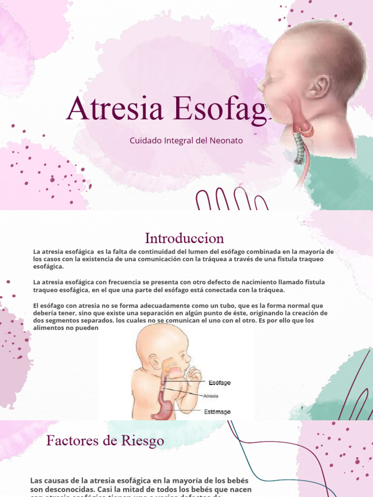 Atresia Esofágica: Causas y Tratamiento | PDF | Esófago | Tos