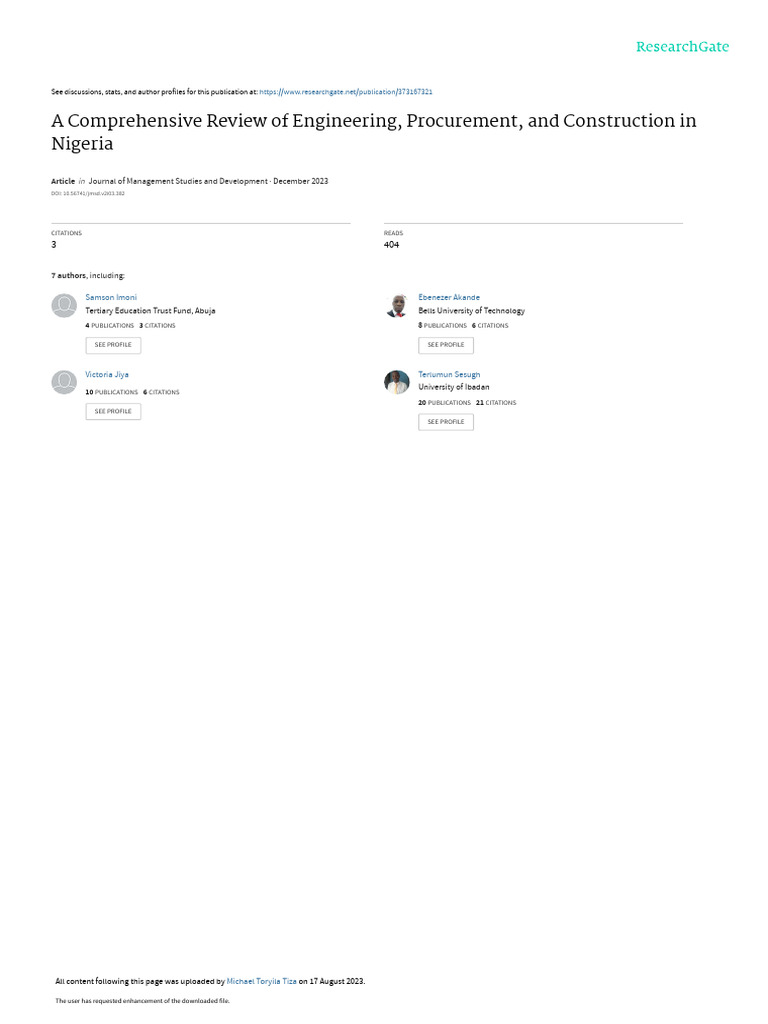 A Comprehensive Review of Engineering | PDF | Procurement | Political ...